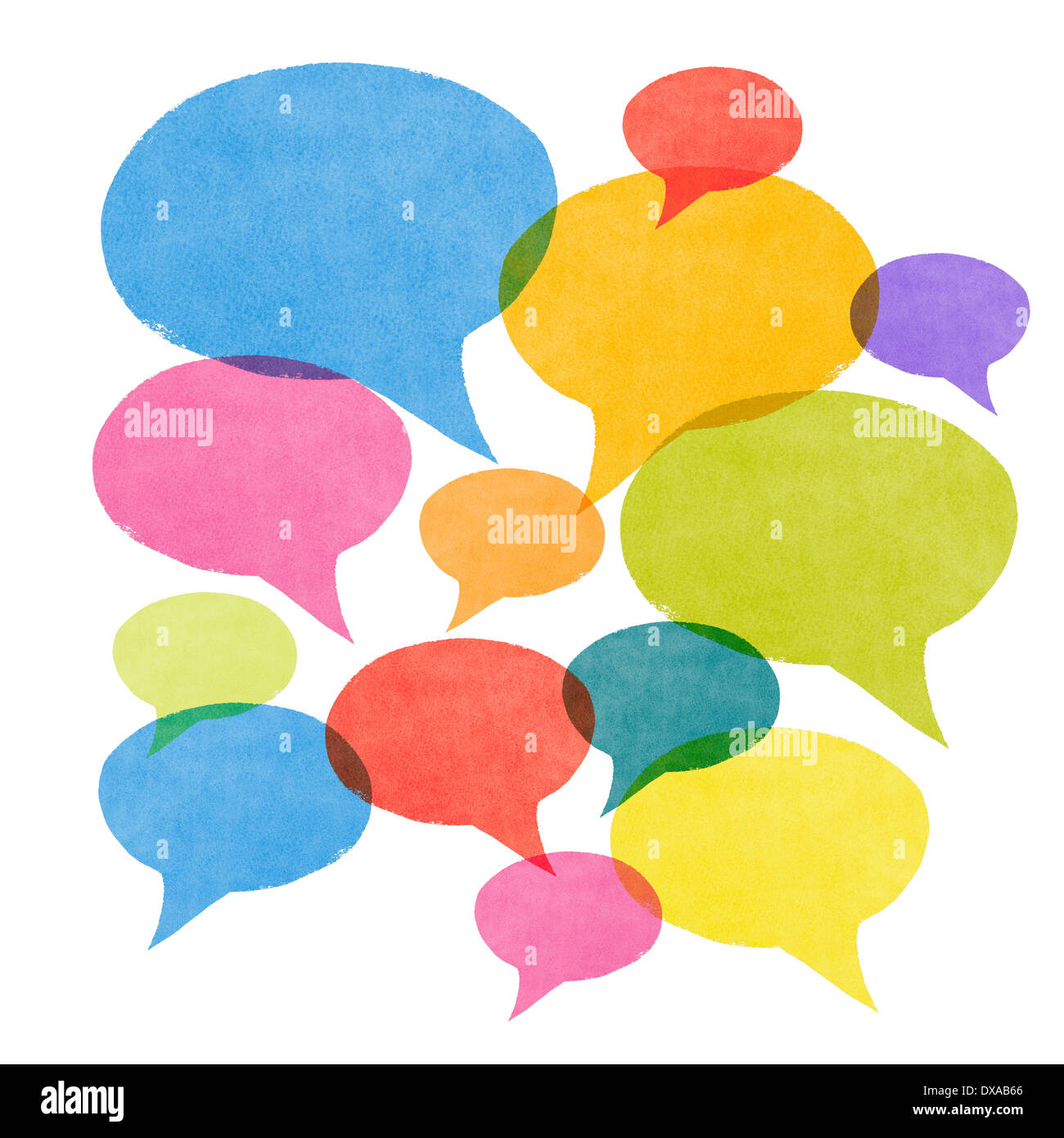 Gossip Concept - Abstract Watercolor Painted Speech Bubbles Stock Photo ...
