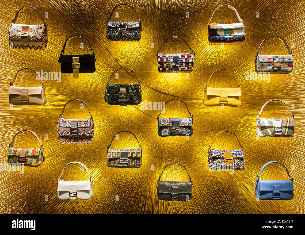 Munich, Germany. 18th Mar, 2014. Handbags are on display during the ...