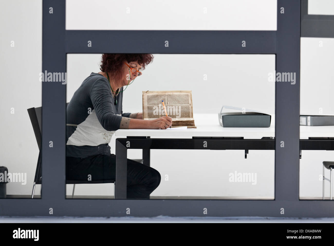 Old book consultation room. Navarre library. Navarre. Spain Stock Photo ...