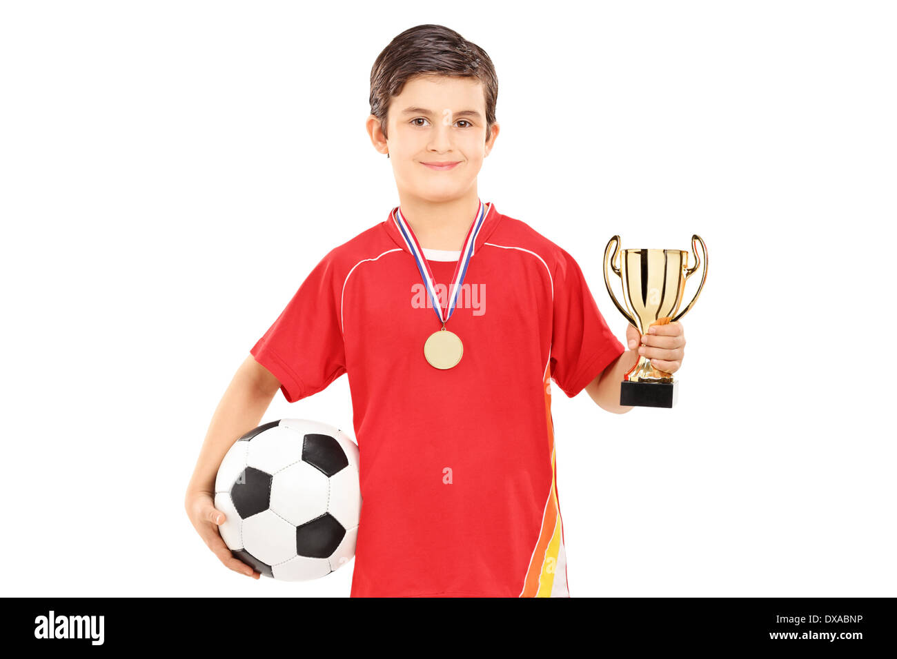 Gold trophy cup soccer football hi-res stock photography and images - Alamy