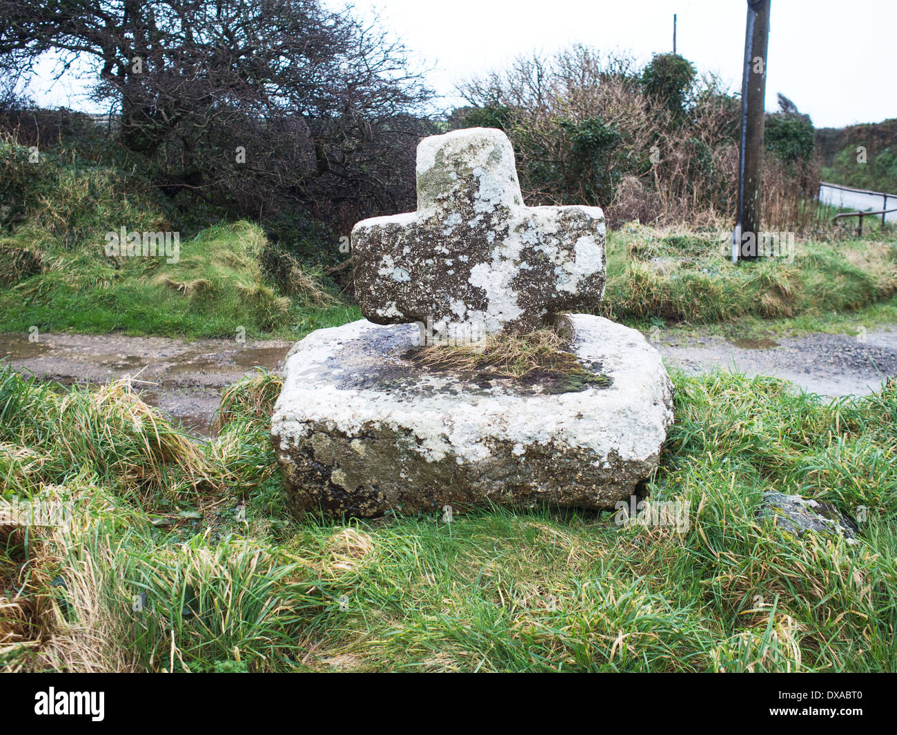 Choone Cross in Cornwall Stock Photo - Alamy