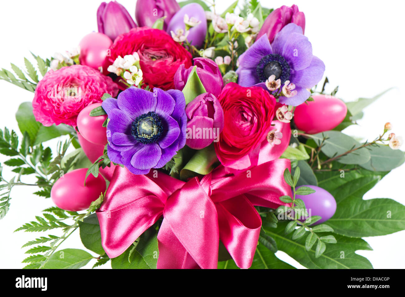 colorful easter flowers bouquet with Stock Photo - Alamy