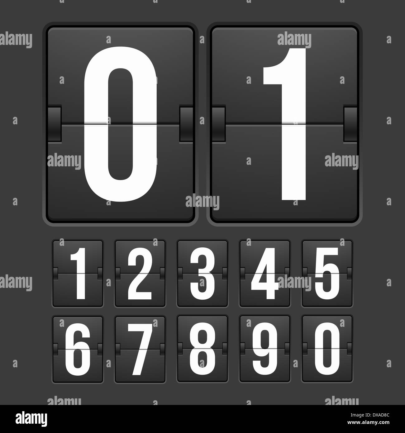 Countdown timer, white color mechanical scoreboard Stock Photo - Alamy