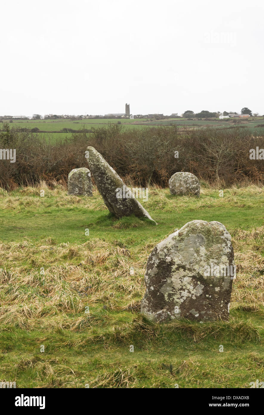 Boscawen-un Stone Circle in Cornwall - Map ref SW412274 - an ancient ...