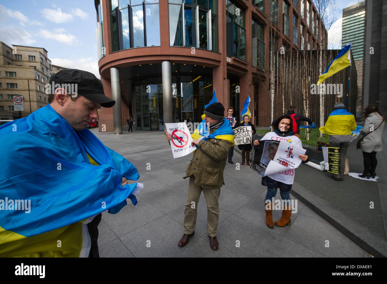 Ukrainian Euromaidan protest at Gazprom Headquarters in London Stock ...