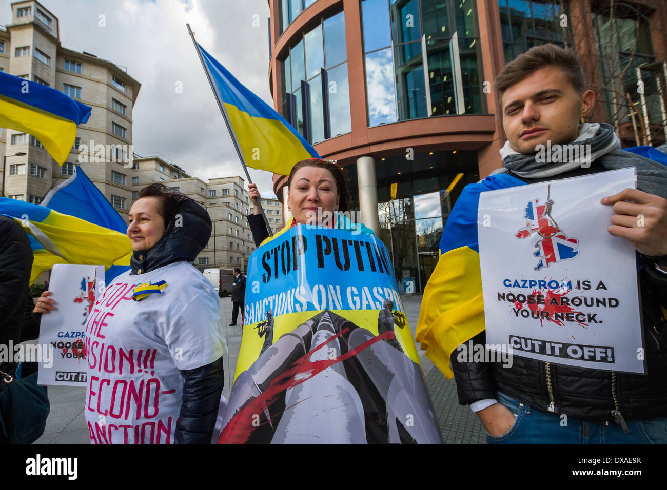 Ukrainian Euromaidan protest at Gazprom Headquarters in London Stock ...