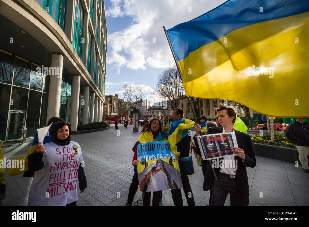 Ukrainian Euromaidan protest at Gazprom Headquarters in London Stock ...