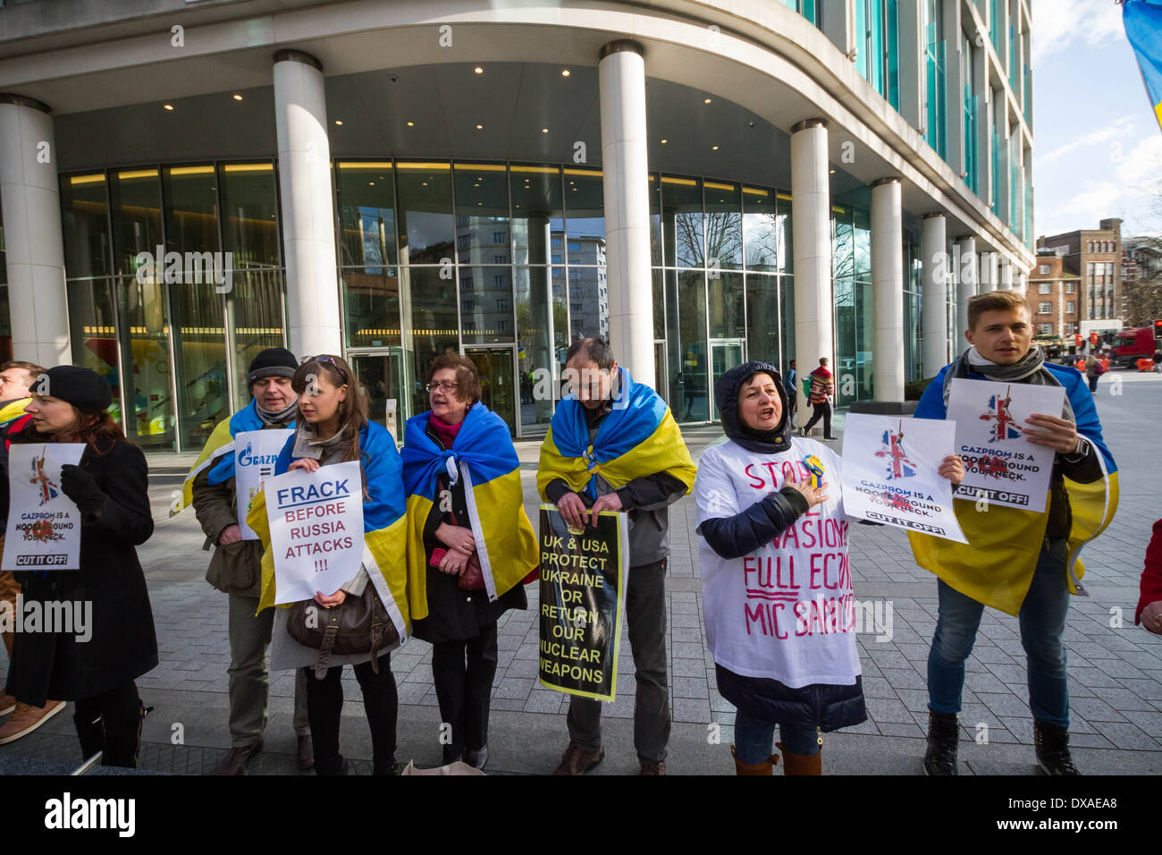 Ukrainian Euromaidan protest at Gazprom Headquarters in London Stock ...