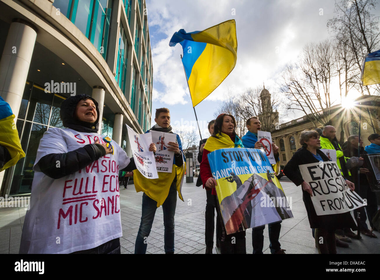 Ukrainian Euromaidan protest at Gazprom Headquarters in London Stock ...