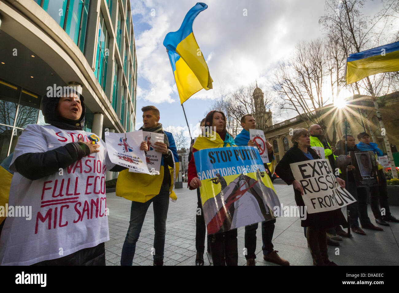Ukrainian Euromaidan protest at Gazprom Headquarters in London Stock ...