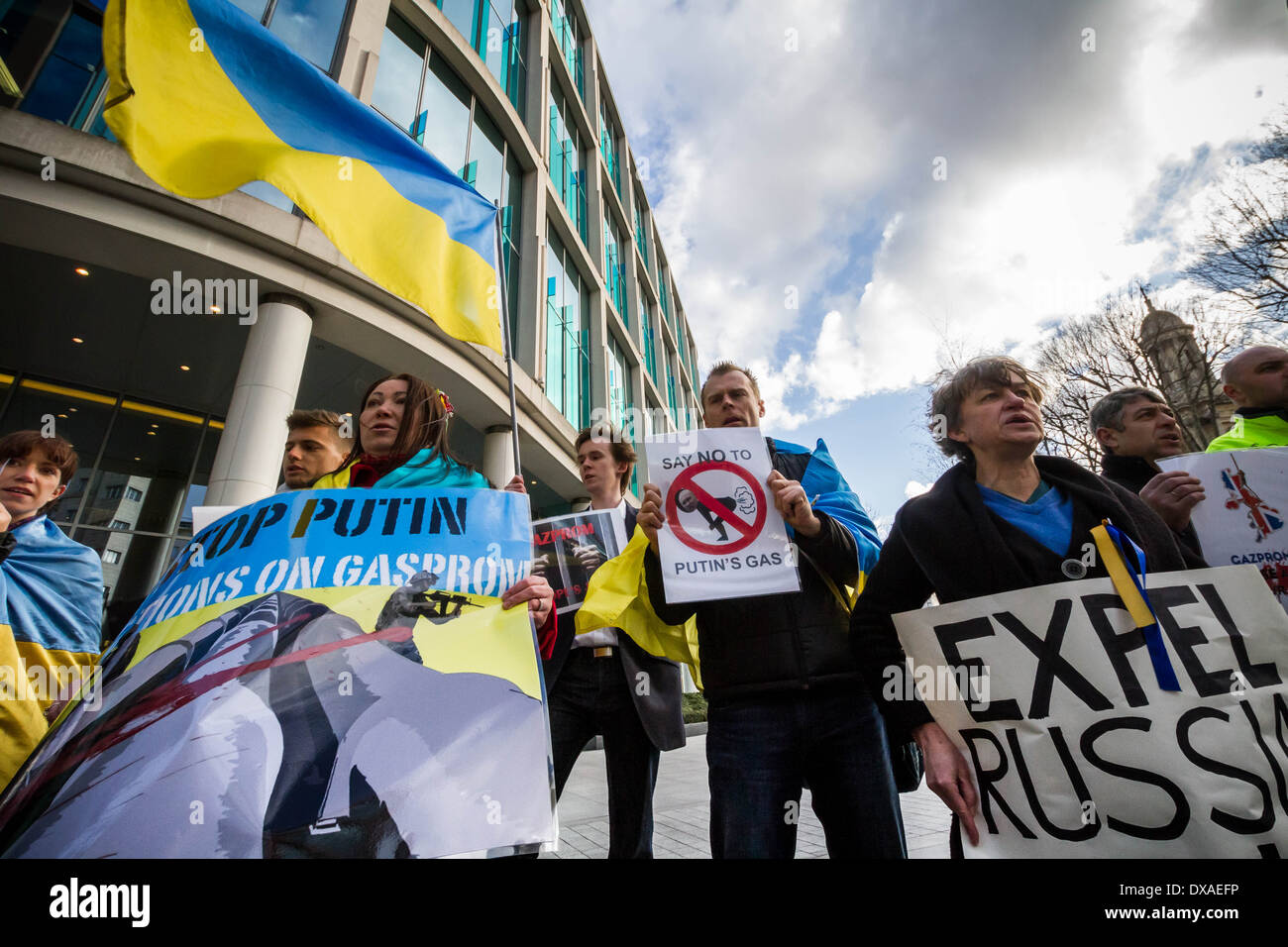 Ukrainian Euromaidan protest at Gazprom Headquarters in London Stock ...