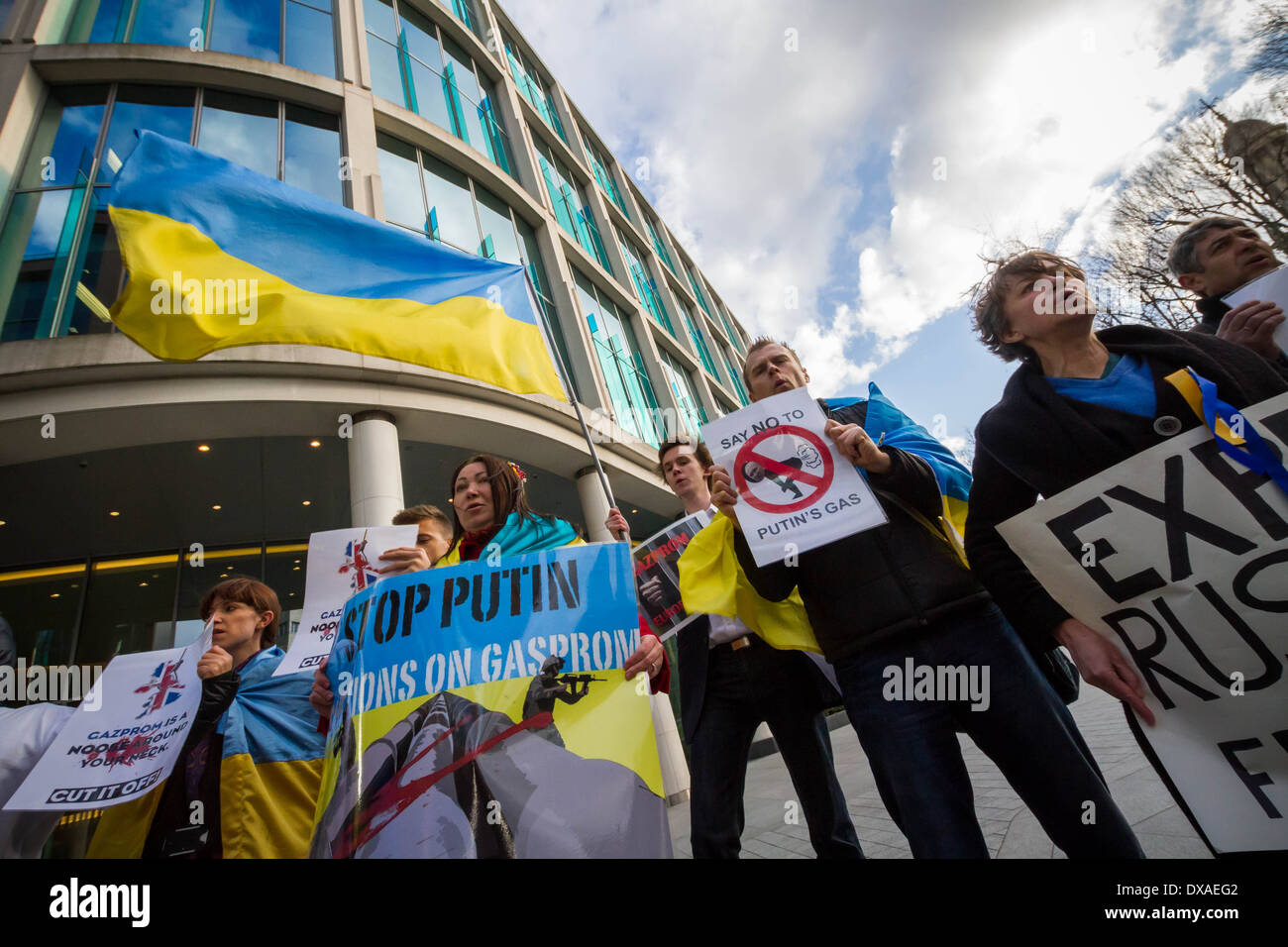 Ukrainian Euromaidan protest at Gazprom Headquarters in London Stock ...