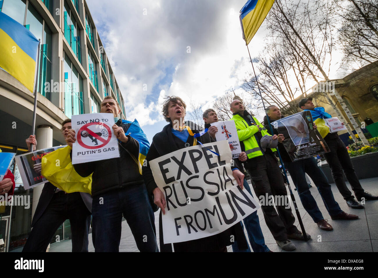 Ukrainian Euromaidan protest at Gazprom Headquarters in London Stock ...