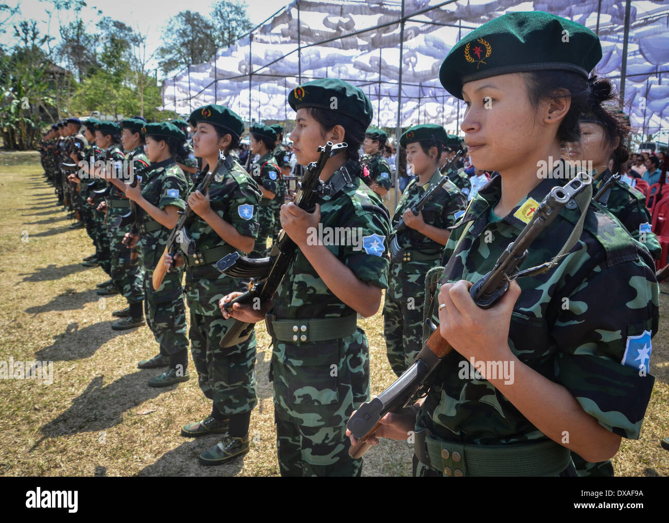 March 21, 2014 - Dimapur, India - Cadres of the separatist group the ...