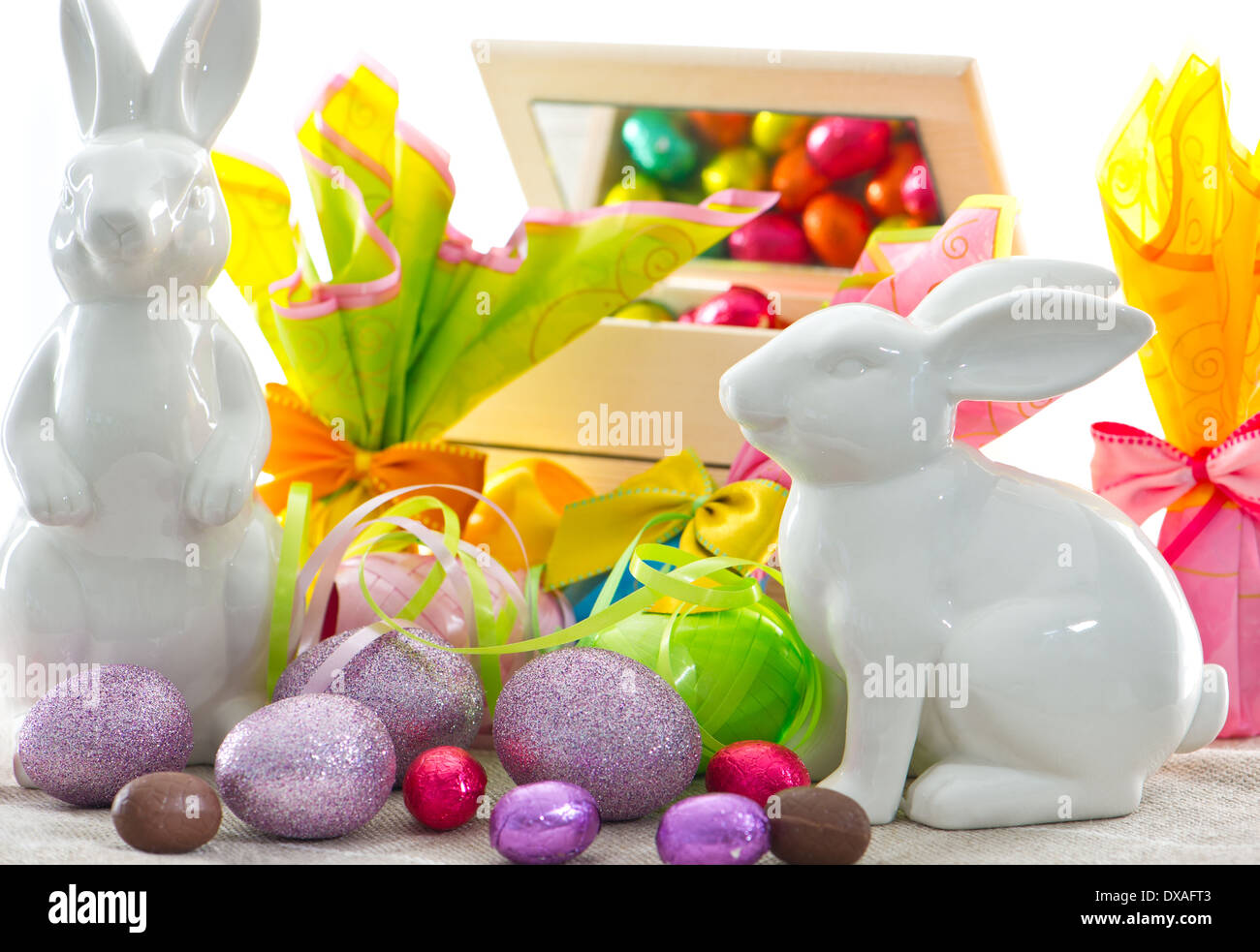 Bunny with bow hi-res stock photography and images - Alamy
