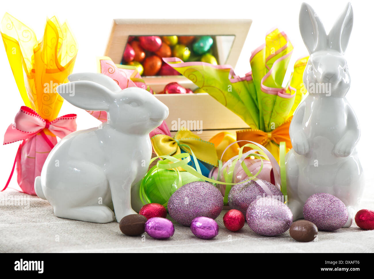 easter decoration. eggs and bunnies Stock Photo - Alamy