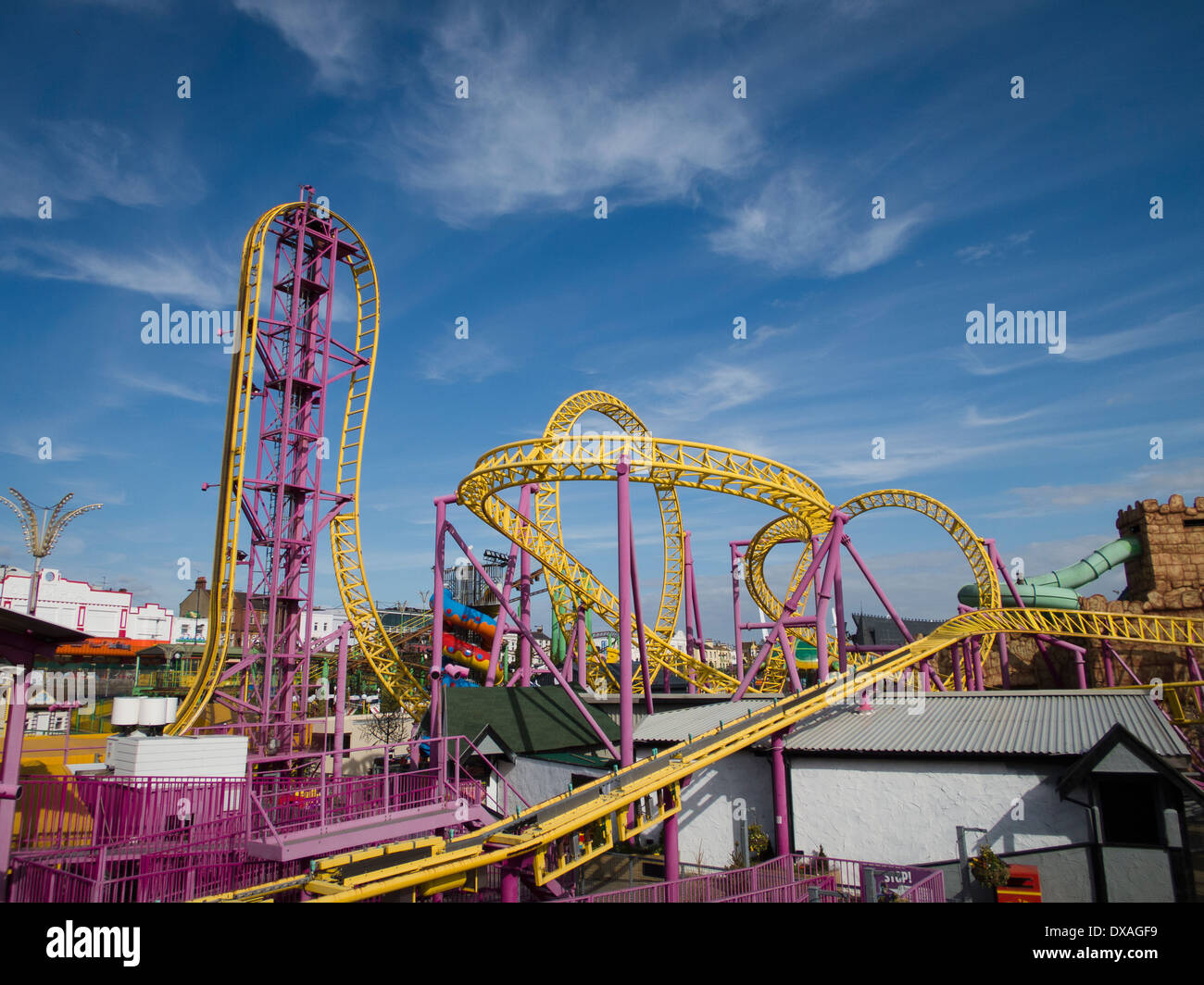 Funfair Roller-Coaster at Southend, Essex Stock Photo - Alamy