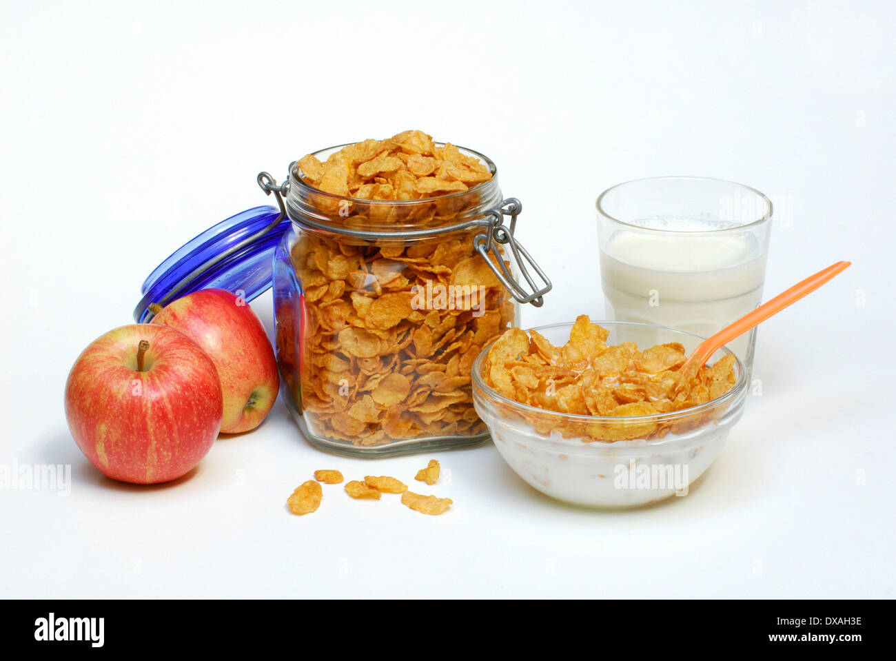 Cornflakes fruit bowl isolated hi-res stock photography and images - Alamy