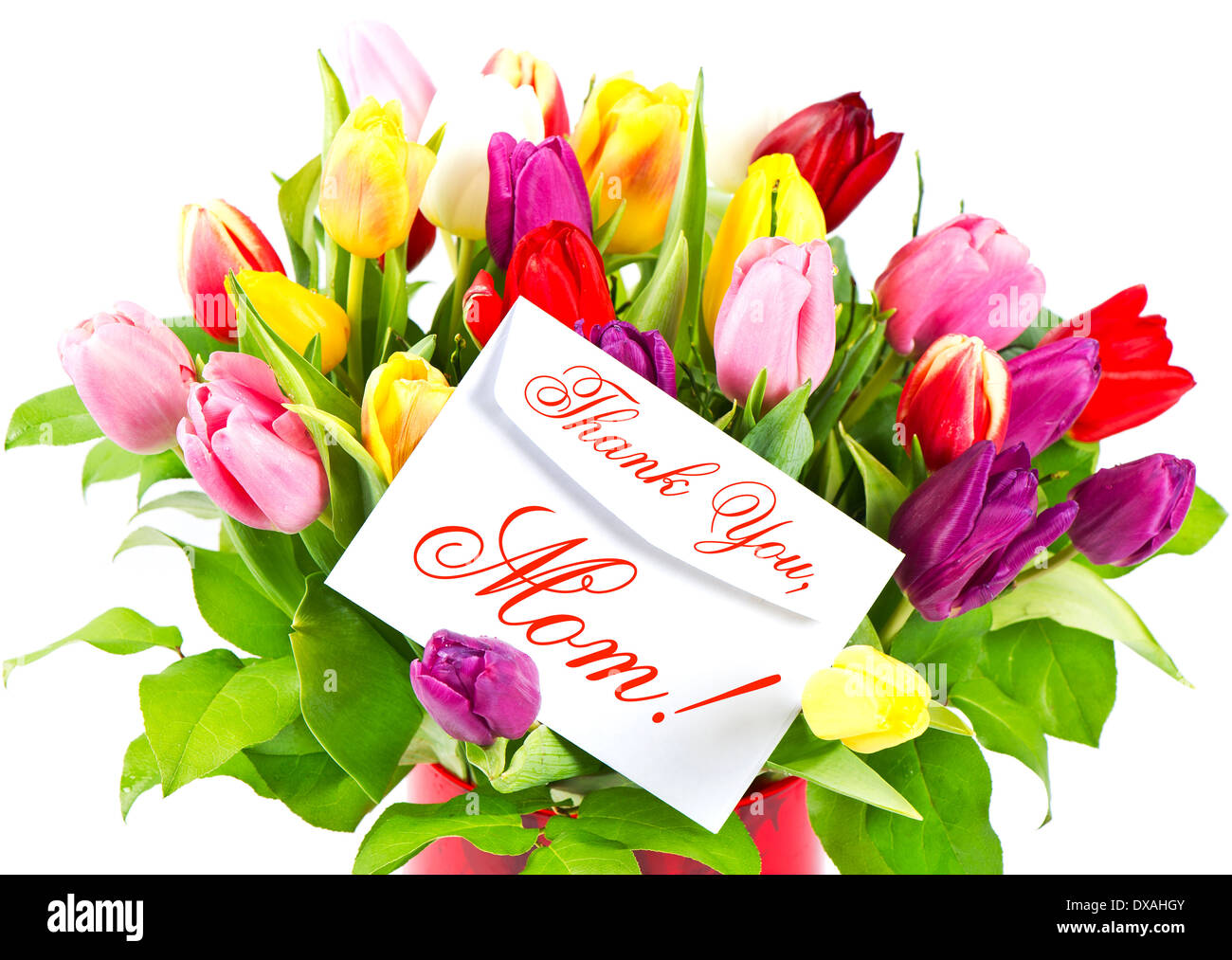 mothers day. colorful bouquet of fresh tulips Stock Photo - Alamy