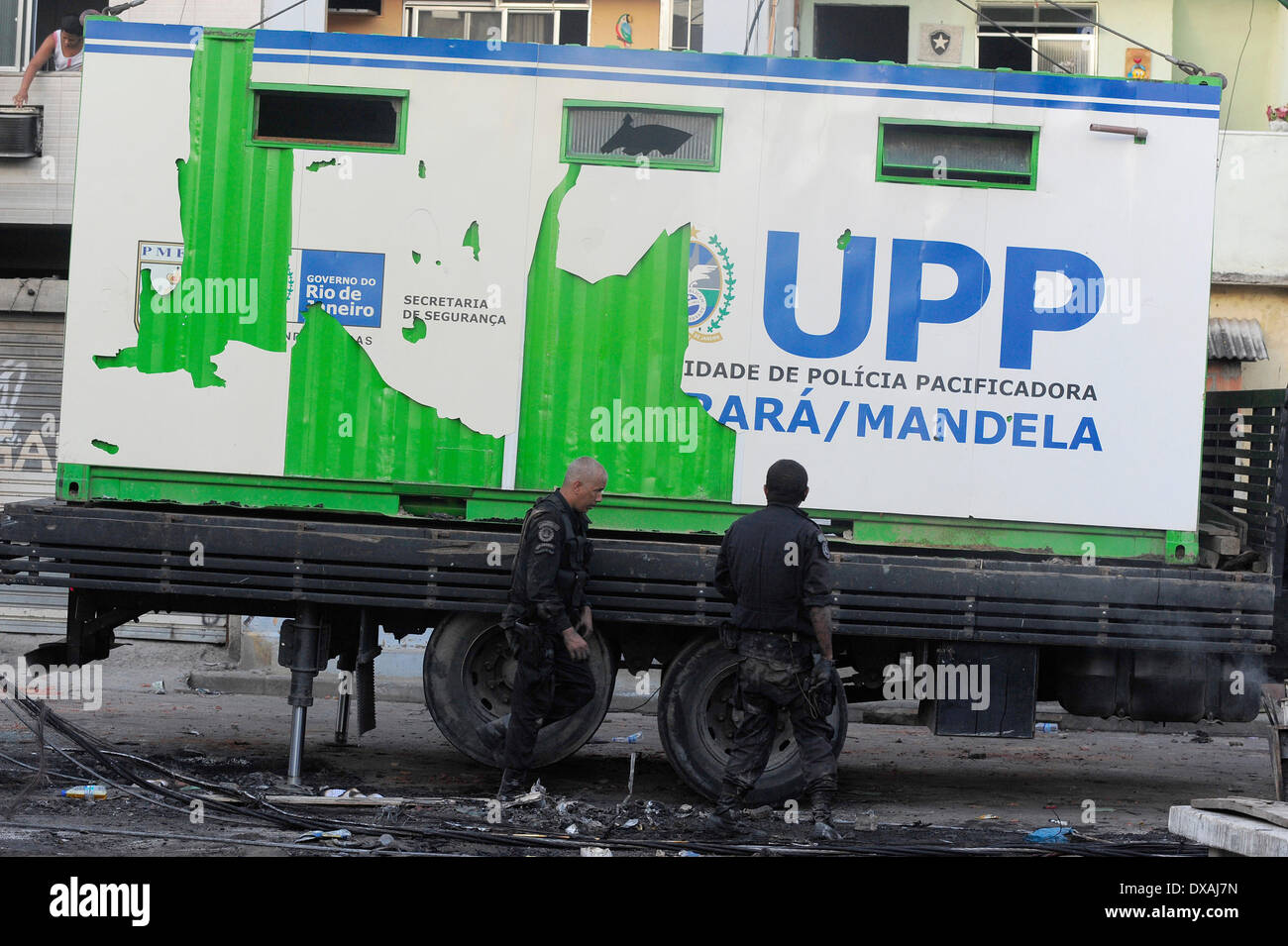 Rio de Janeiro, Brazil. 21st March 2014. Military Police UPP Manguinhos ...
