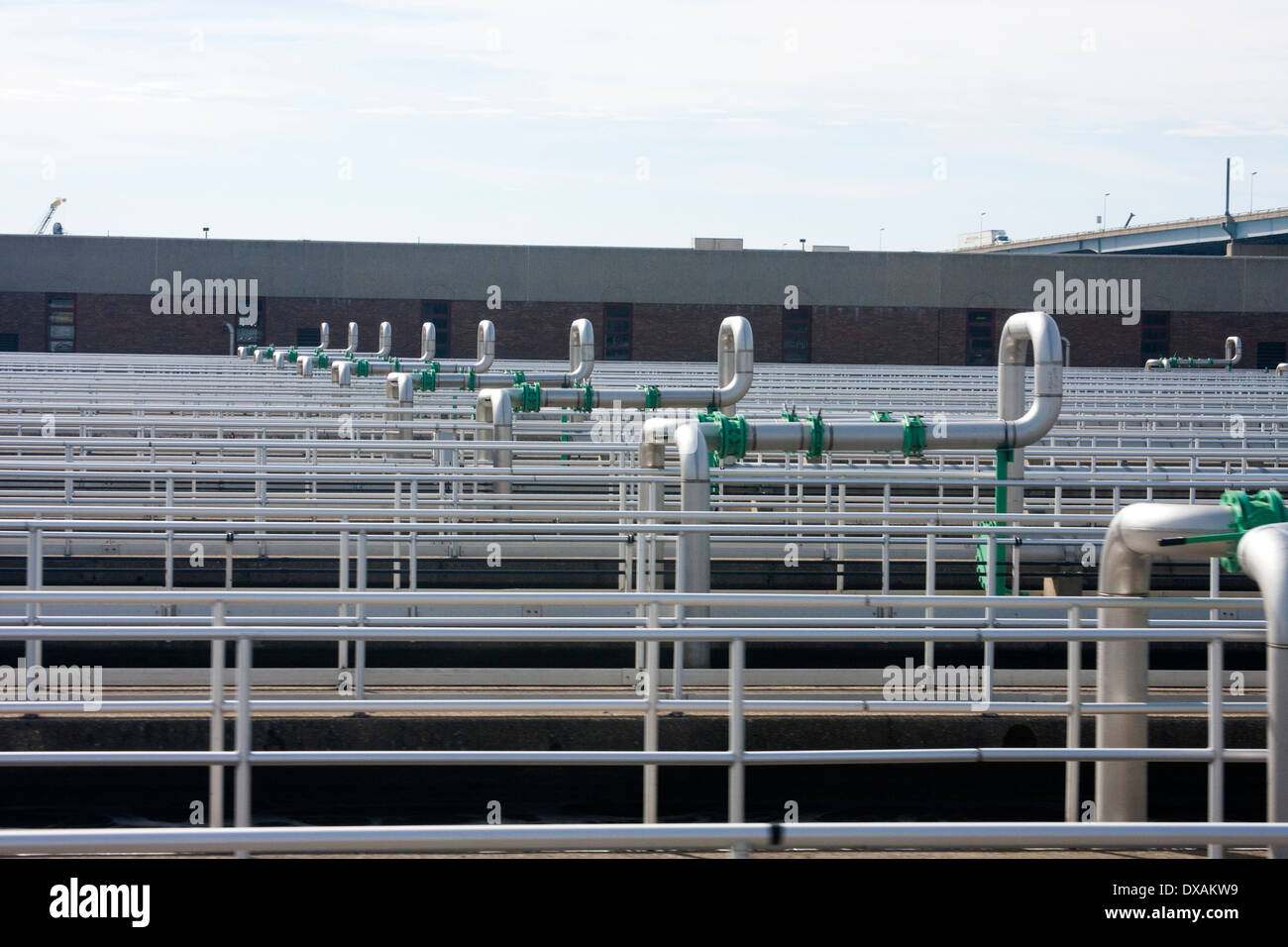 Sewage tanks at MMSD on Jones Island in Milwaukee Wisconsin Stock Photo ...