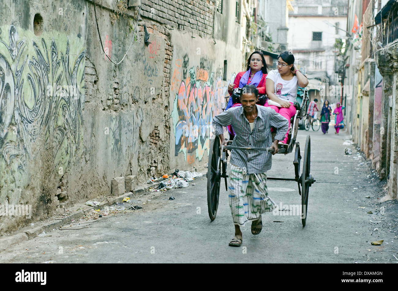 Kolkata hand pulled rickshaw ,India Stock Photo - Alamy