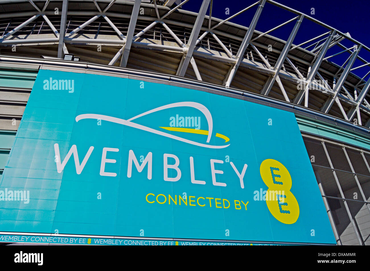 View of Wembley Stadium showing EE advertisement, London Borough of ...