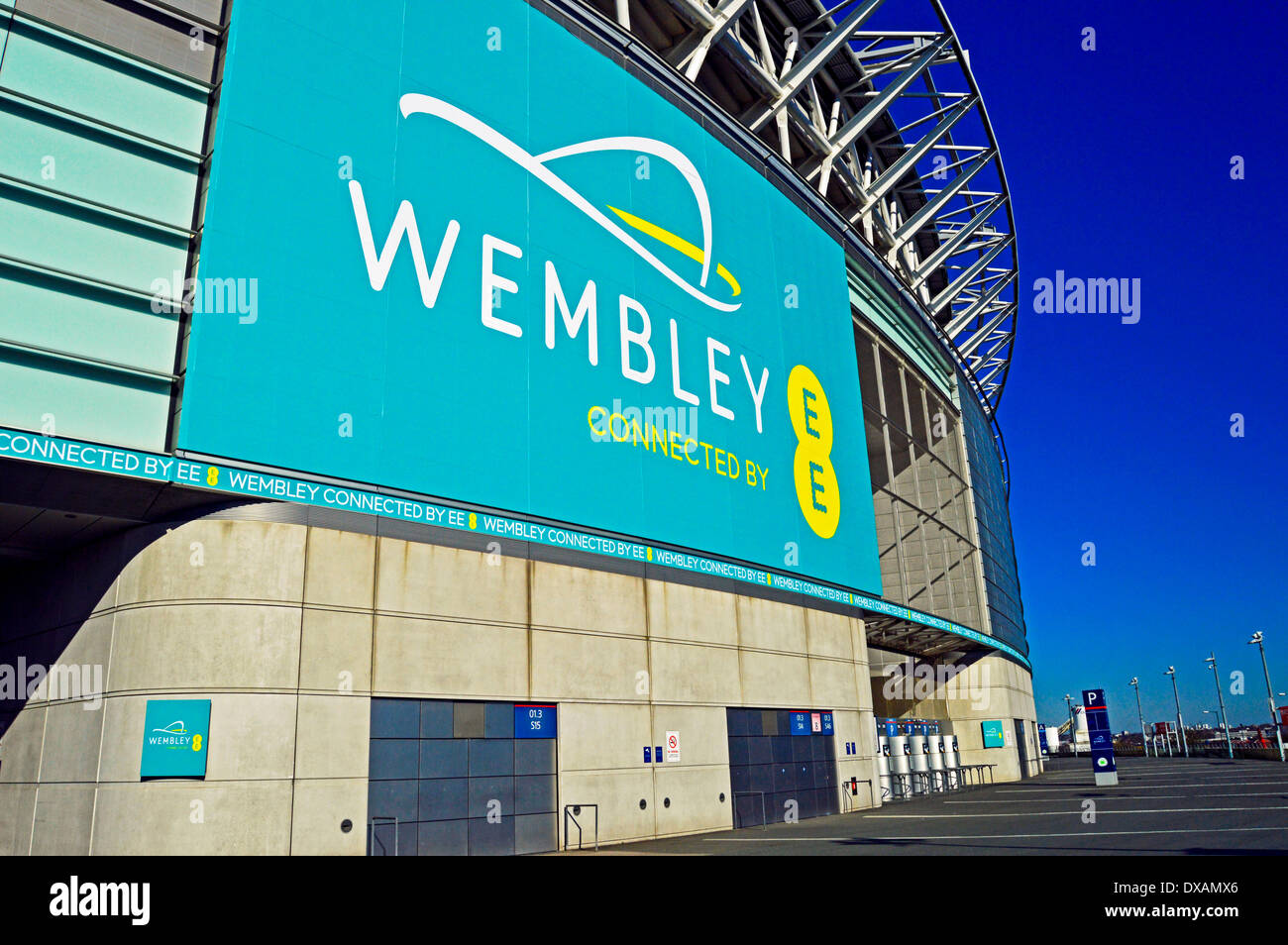 View of Wembley Stadium showing EE advertisement, London Borough of ...