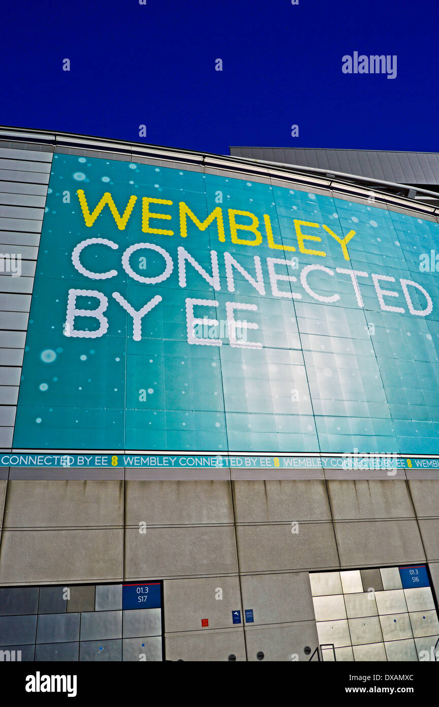 View of Wembley Stadium showing EE advertisement, London Borough of ...