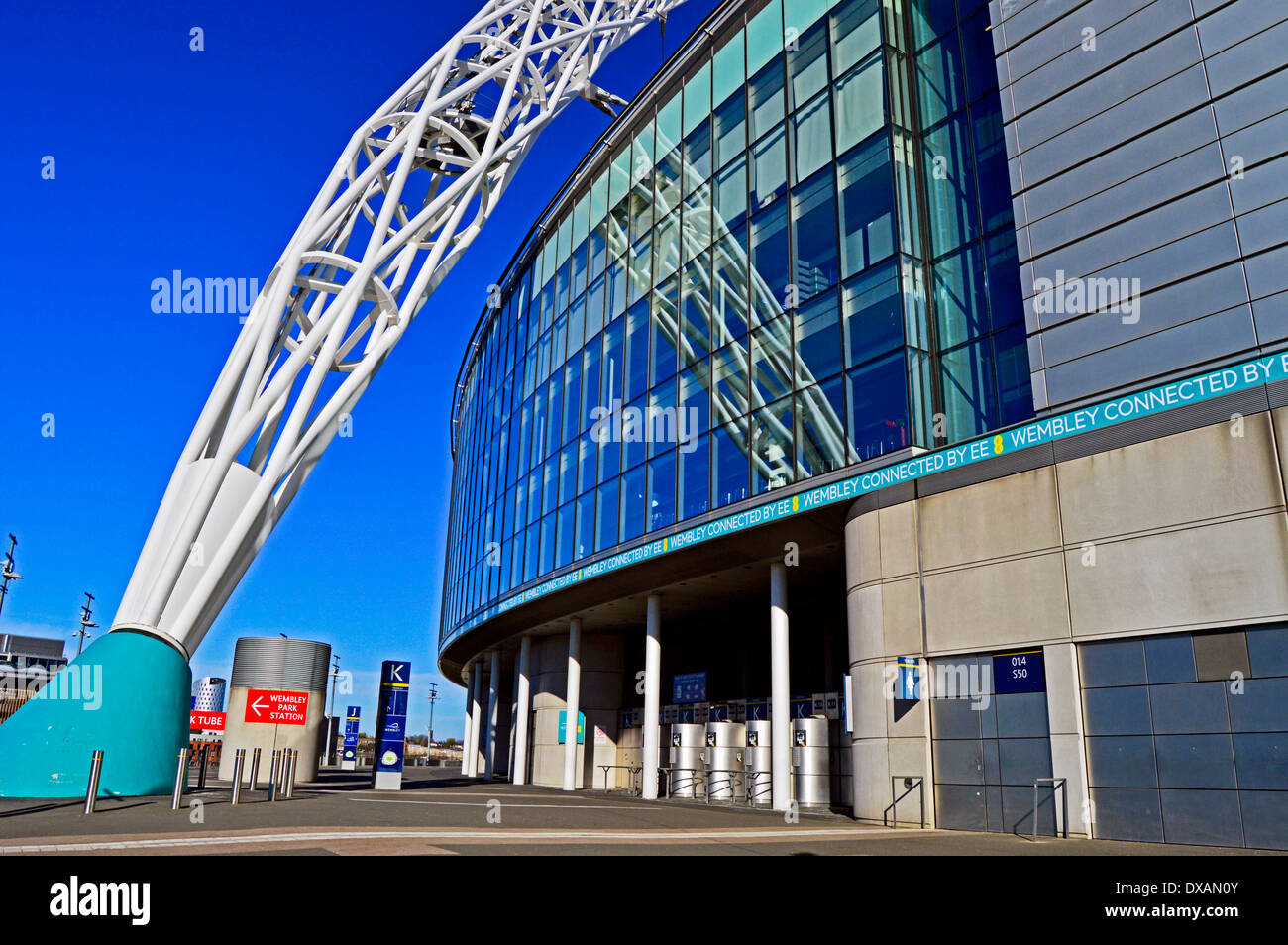 View of Wembley Stadium showing arch, London Borough of Brent, London ...