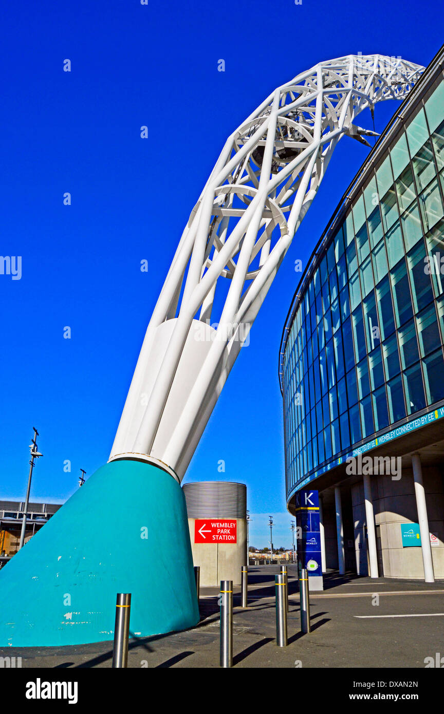 View of Wembley Stadium showing arch, London Borough of Brent, London ...