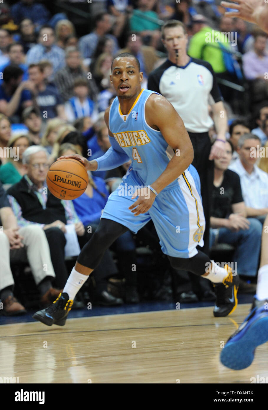 Dallas, Texas, USA. Mar 21, 2014: Denver Nuggets guard Randy Foye #4 ...