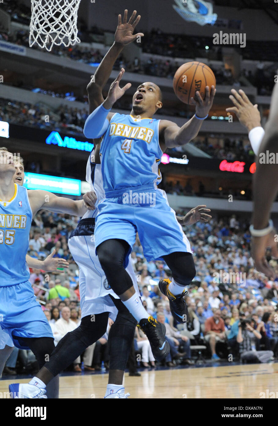 Dallas, Texas, USA. Mar 21, 2014: Denver Nuggets guard Randy Foye #4 ...