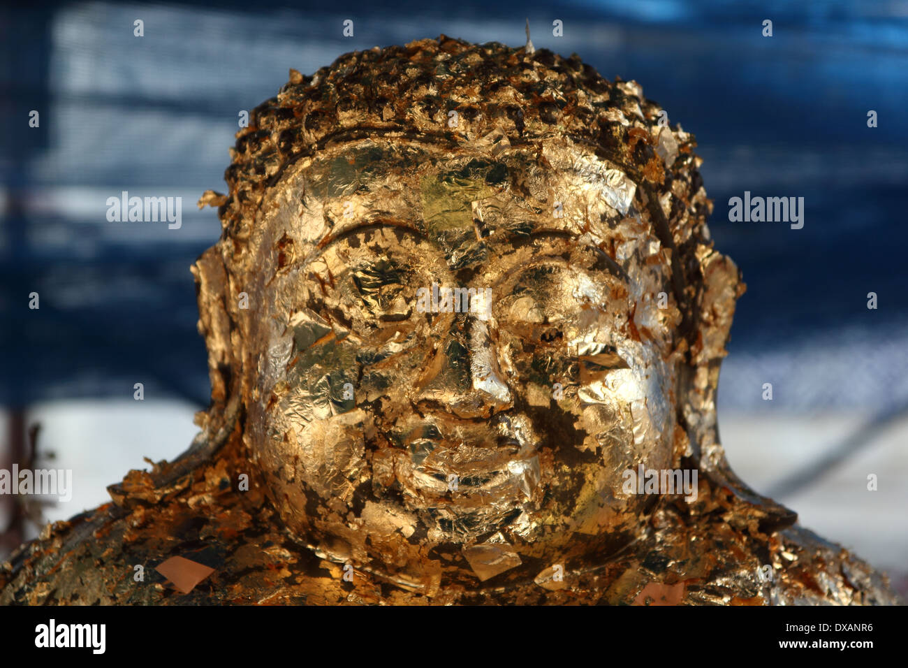 Face of Golden Buddha statue Stock Photo - Alamy