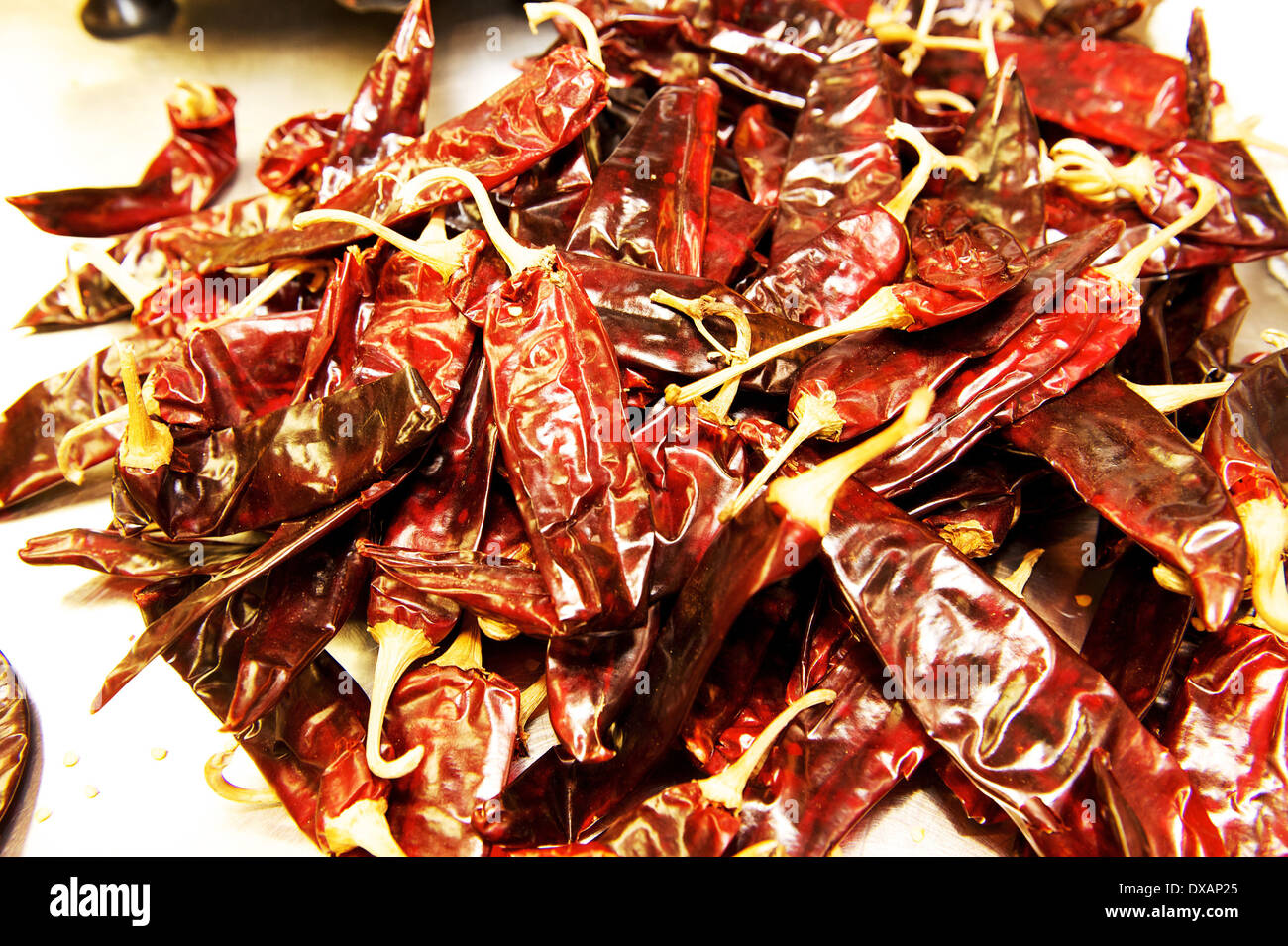 Guajillo Peppers in a Mexican Restaurant. Hot peppers, Mexican food ...