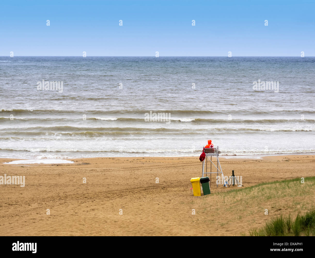 Lonely lifeguard at the beach Stock Photo - Alamy