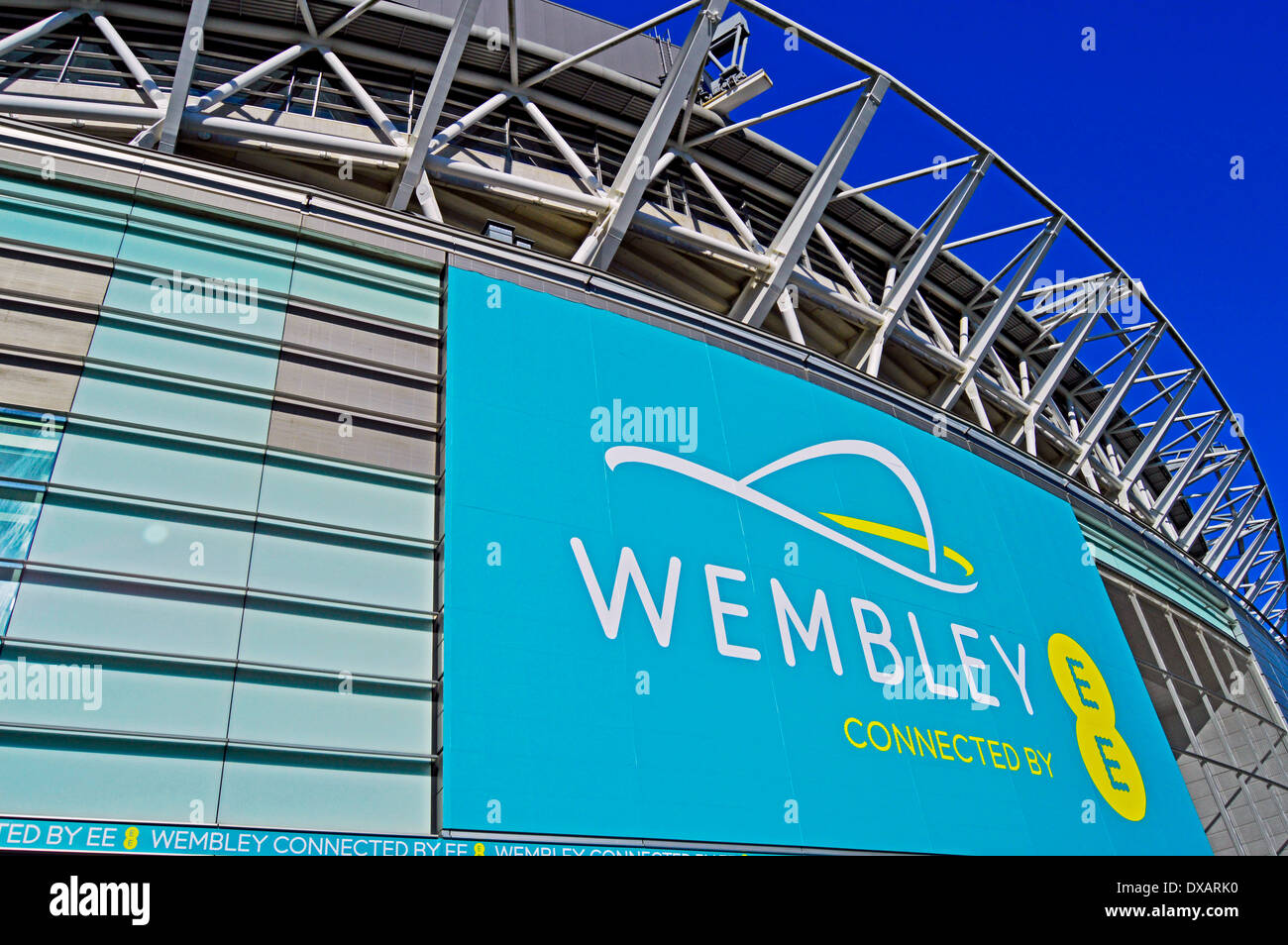 View of Wembley Stadium showing EE advertisement, London Borough of ...