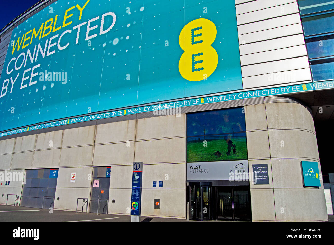View of Wembley Stadium showing EE advertisement, London Borough of ...