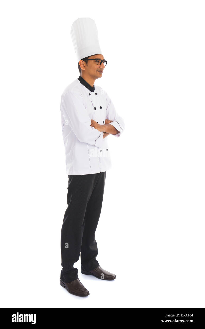 side view indian male chef isolated on white background Stock Photo - Alamy