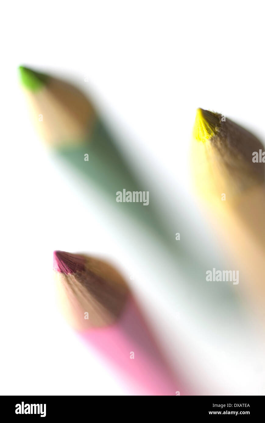 Coloured pencils on white background / crayons Stock Photo - Alamy