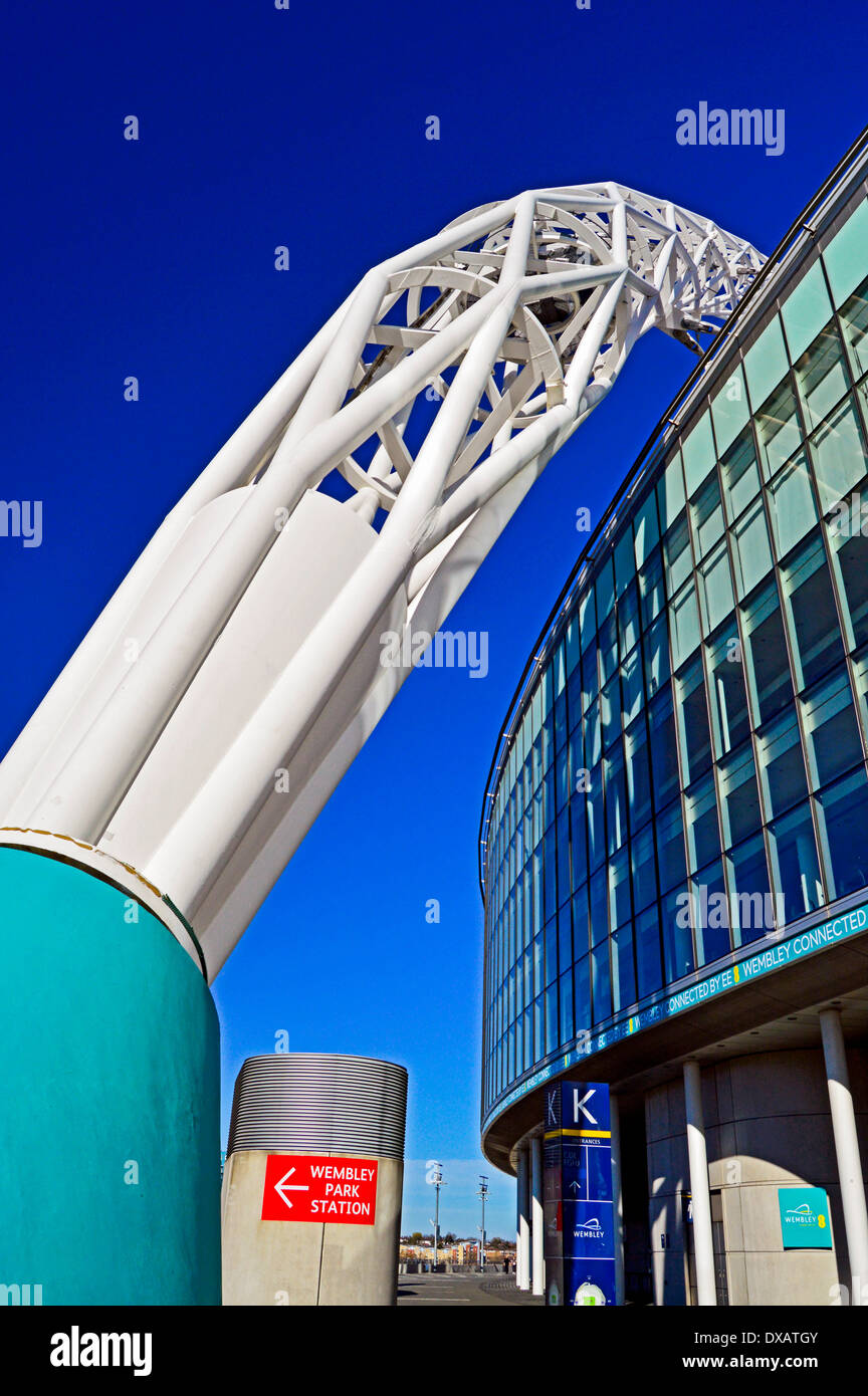 View of Wembley Stadium showing arch, London Borough of Brent, London ...
