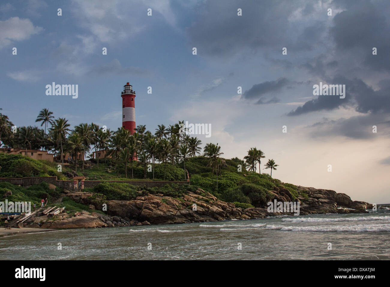 Vizhinjam Lighthouse at Lighthouse Beach in Kovalam, Kerala, India ...