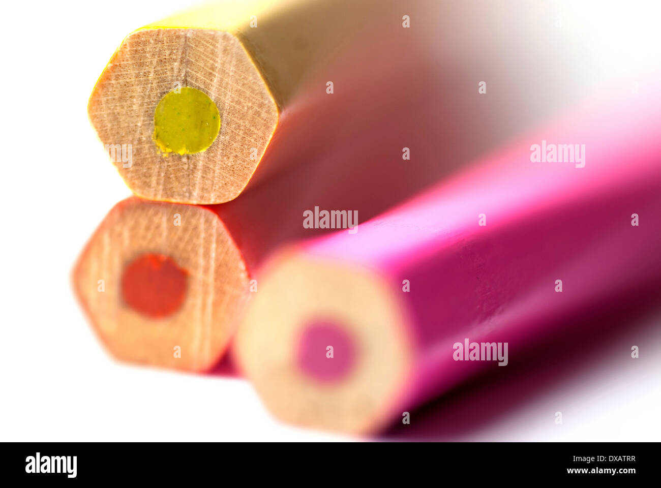 Coloured pencils on white background / crayons Stock Photo - Alamy