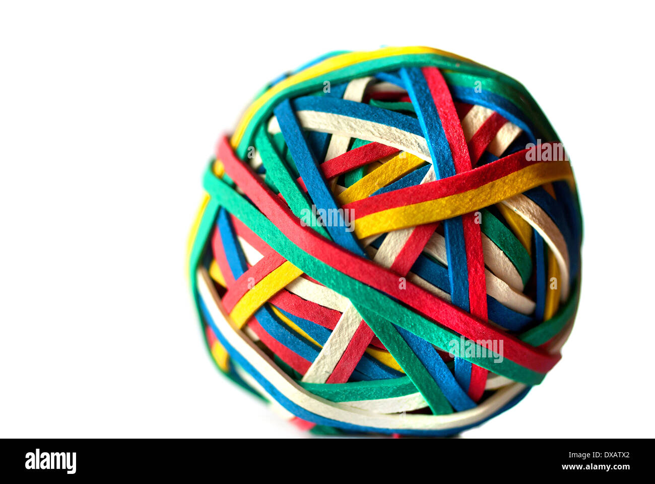 Ball made of colorful elastic bands / rubber bands Stock Photo - Alamy