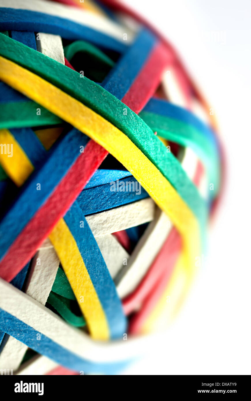 Ball made of colorful elastic bands / rubber bands Stock Photo - Alamy