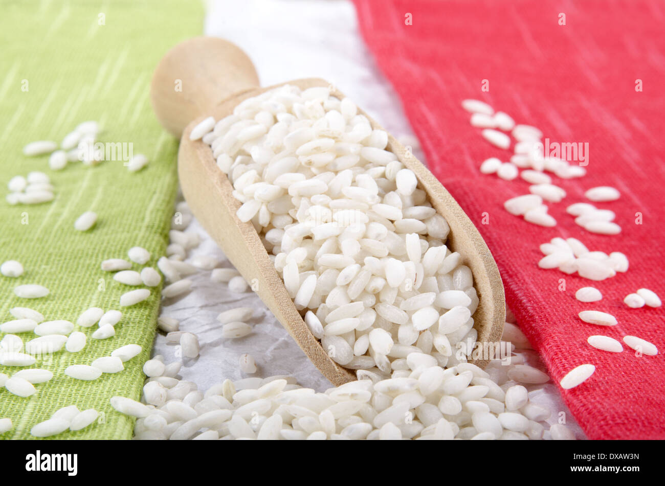 Red rice with wooden shovel hi-res stock photography and images - Alamy