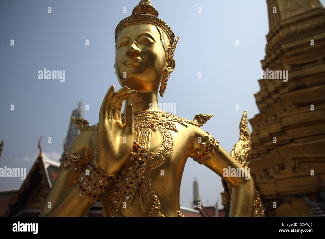 Kinnaree statue at The Grand palace Temple in Bangkok, Thailand Stock ...