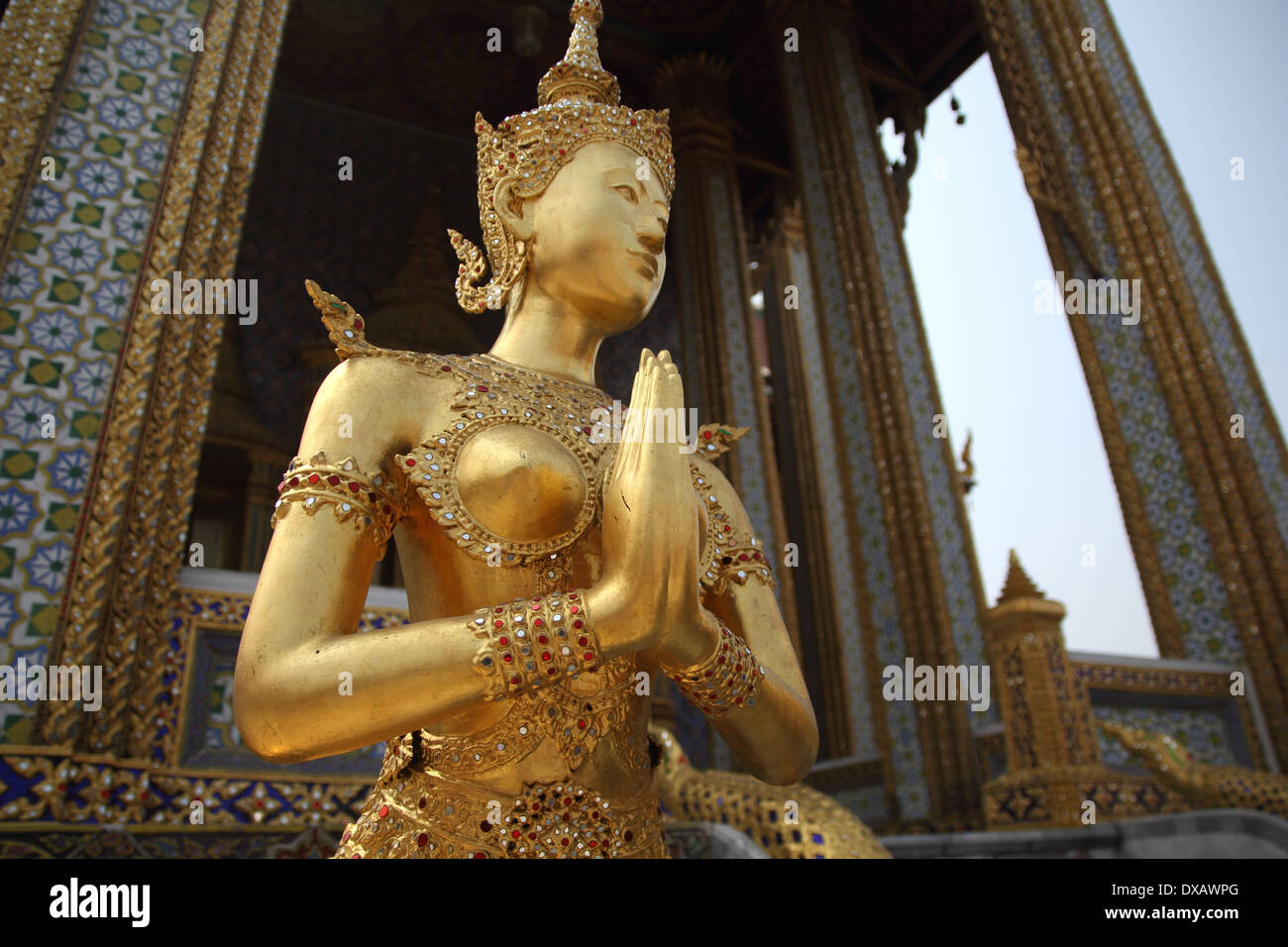 Kinnaree statue at The Grand palace Temple in Bangkok, Thailand Stock ...