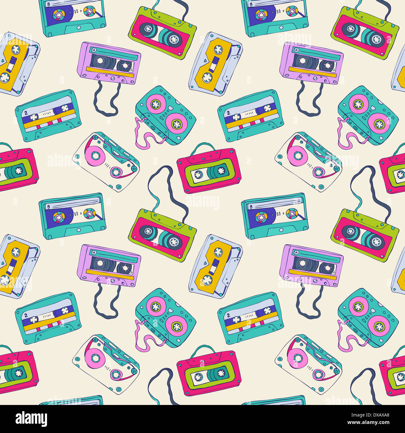 Vintage audio tapes vector cassette hi-res stock photography and images ...