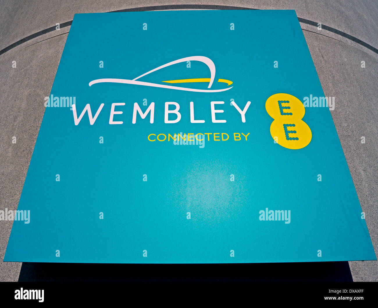 View of Wembley Stadium showing EE advertisement, London Borough of ...